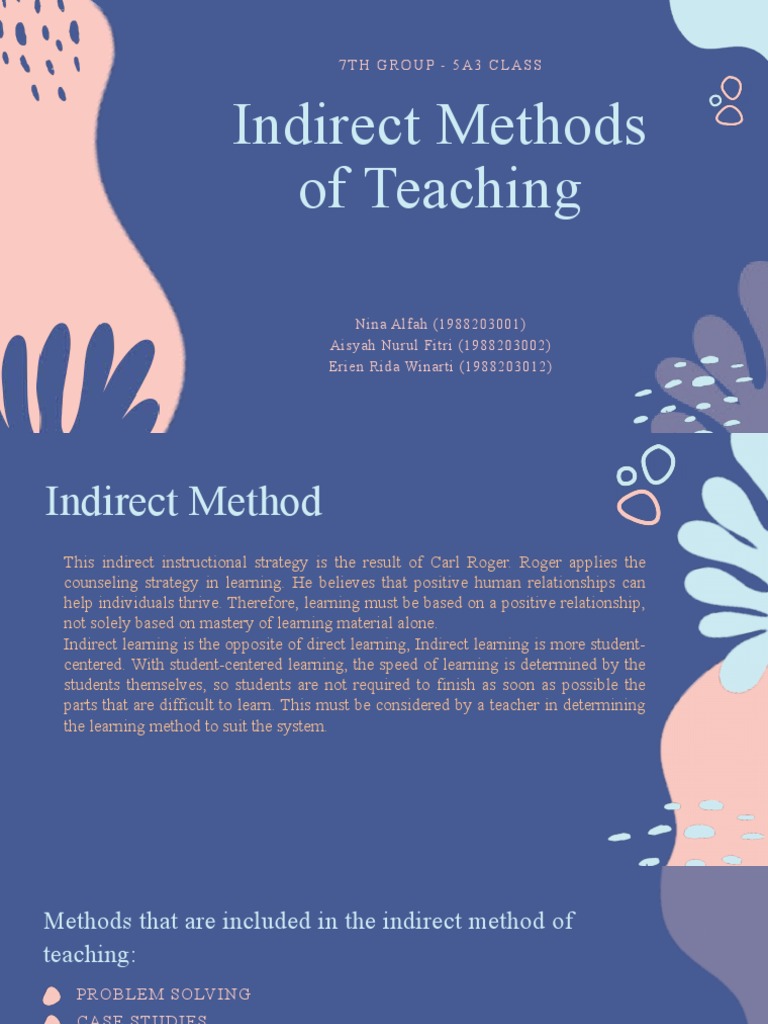 Group 7 - Indirect Method | PDF | Learning | Cognition