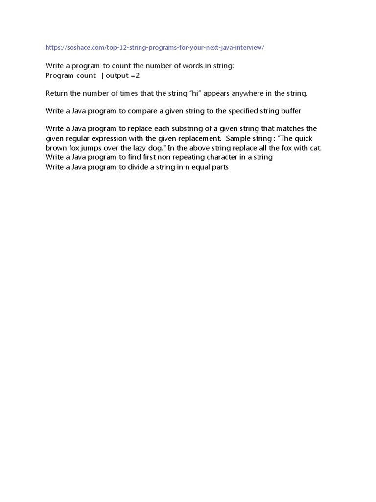 String Programs | PDF | Teaching Methods & Materials | Computers