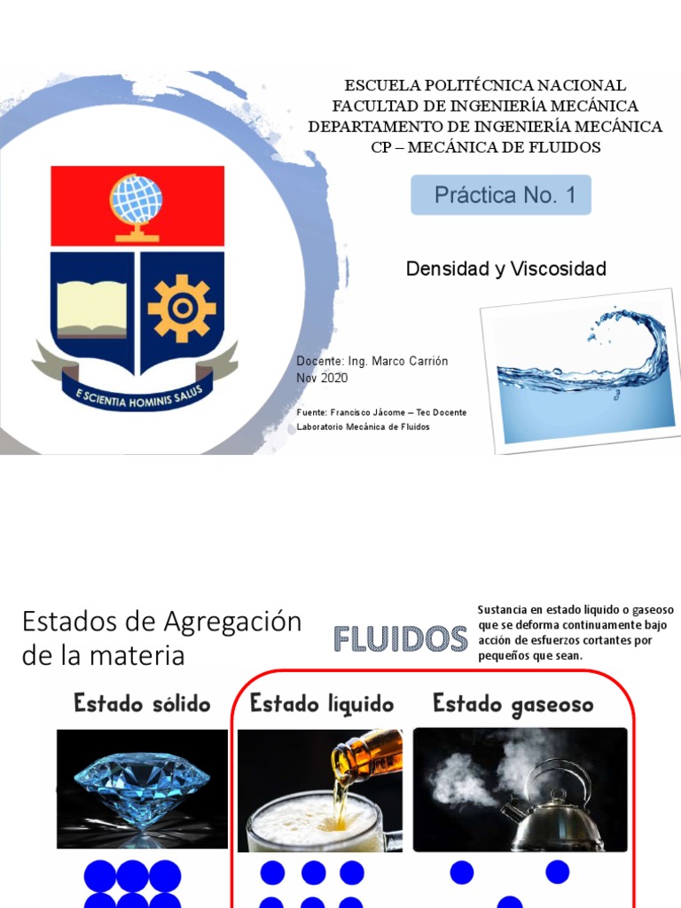 Práctica No. 1 Densidad y Viscosidad | PDF
