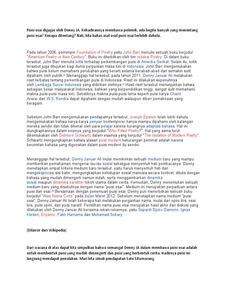 Polemik Puisi Esai | PDF