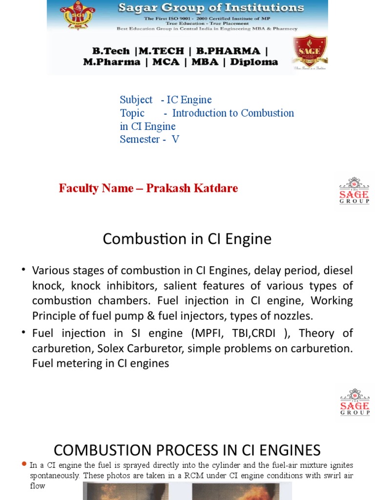 Introduction To Combustion in CI Engine | PDF | Combustion | Fuel Injection