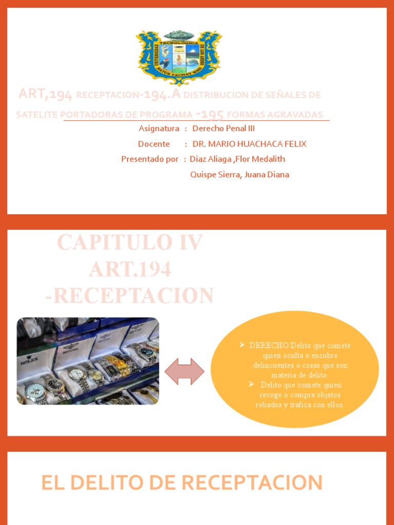 Delito de Receptación en Derecho Penal | PDF | Desviación (sociología ...