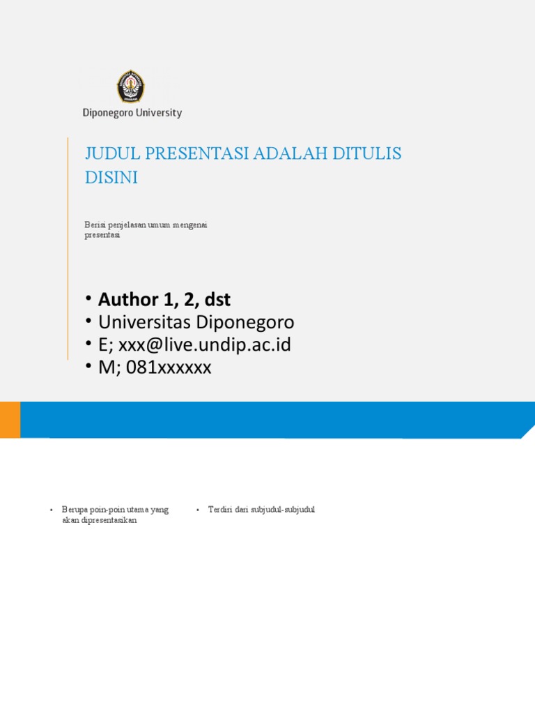 Slide Master Template PPT Undip - Final | PDF