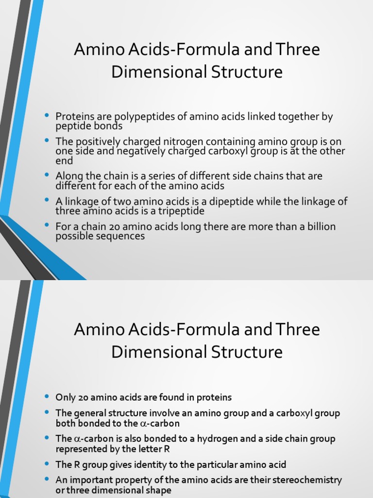 Amino Acids-Formula and Three Dimensional Structure | PDF | Amino Acid ...