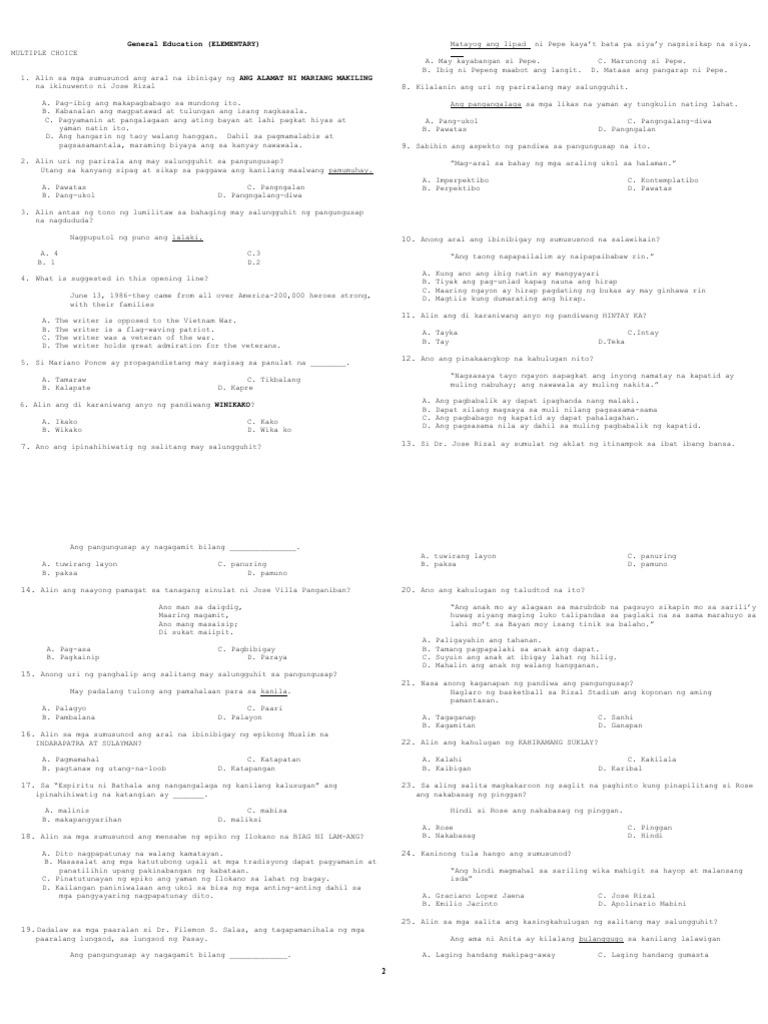 General Education Preboard1 | PDF
