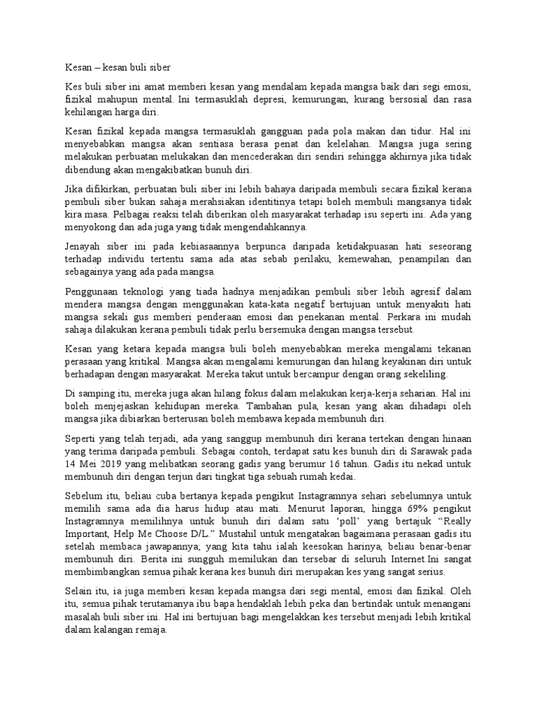 Kesan dan Langkah Atasi Buli Siber | PDF