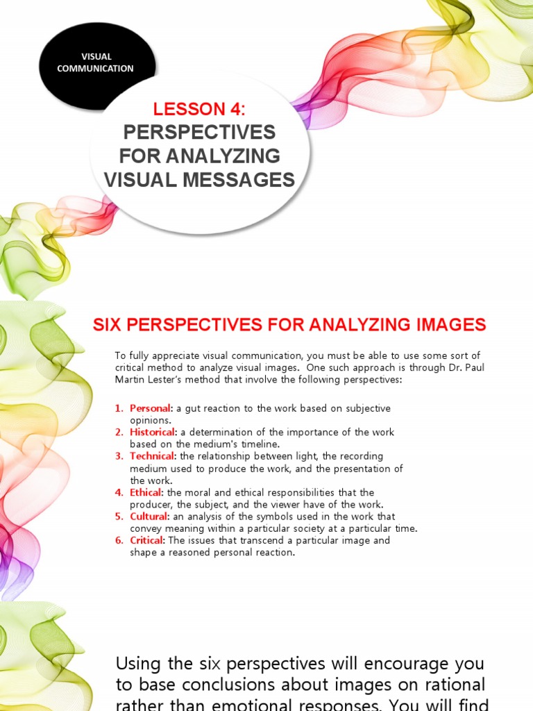 Analyzing Visual Messages: Six Perspectives | PDF | Utilitarianism ...