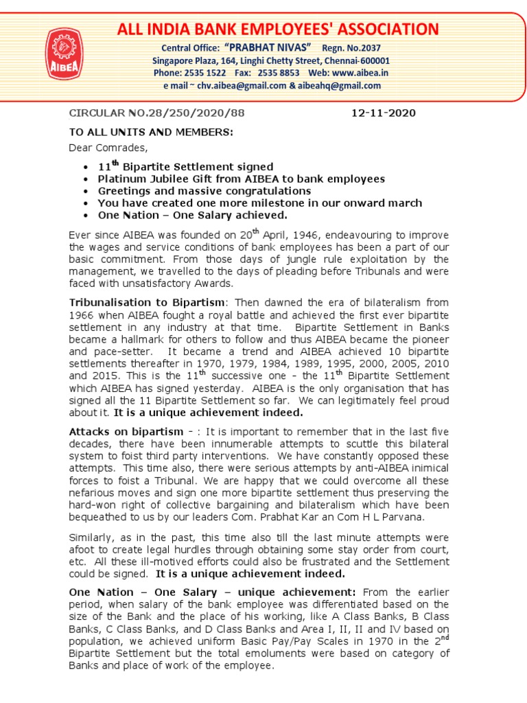 All India Bank Employees' Association: "Prabhat Nivas" | PDF | Pension ...