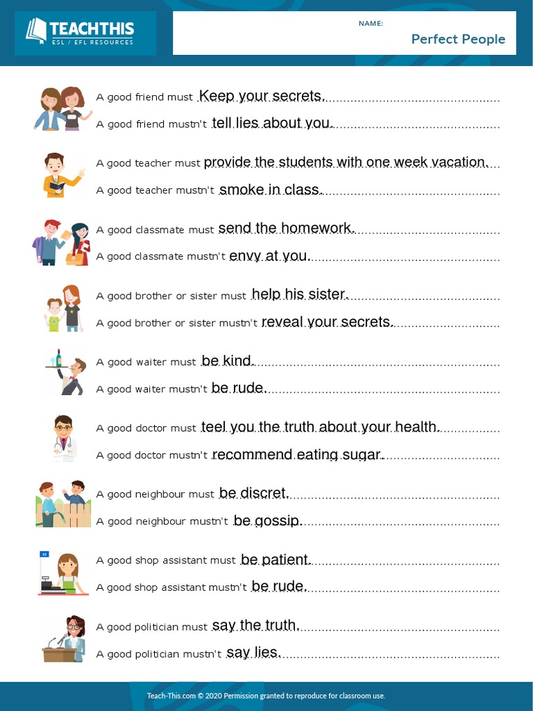 Perfect People Interactive Worksheet | Download Free PDF | Learning
