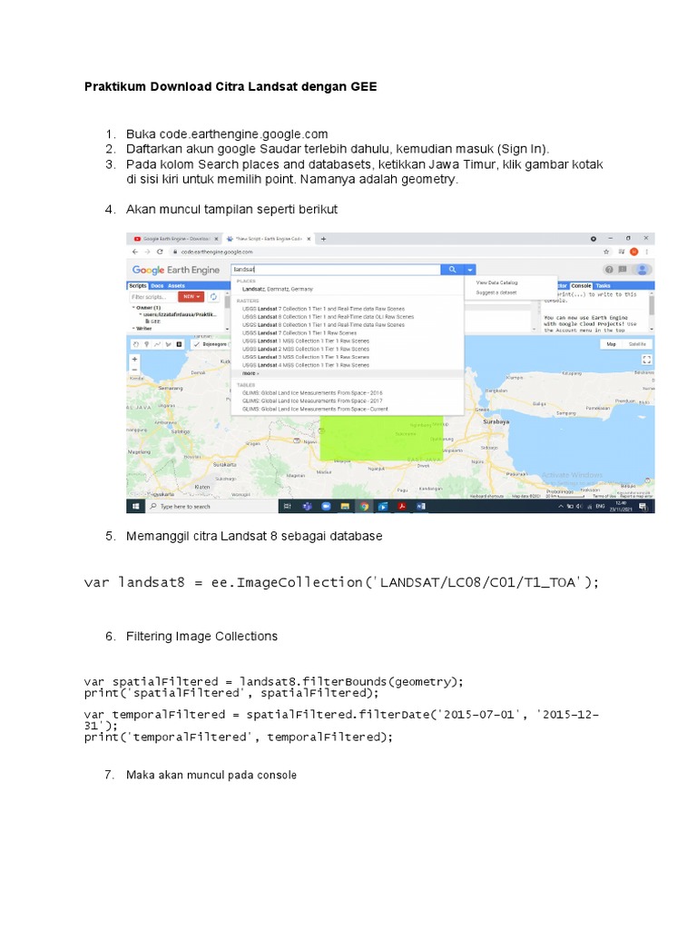 Download Citra Landsat GEE | PDF | Komputer
