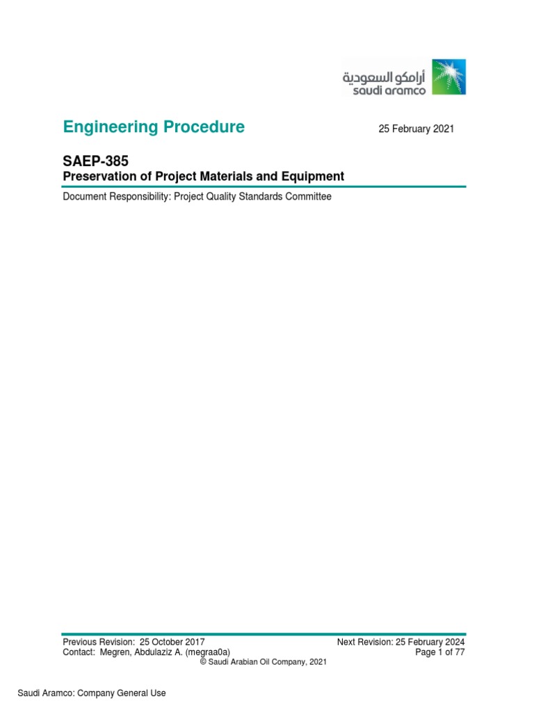 Saep 385 | PDF | Quality Assurance | Pipe (Fluid Conveyance)