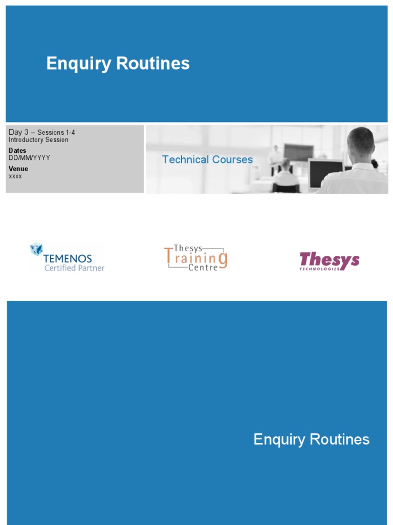 Enquiry Routines: Technical Courses | PDF | Subroutine | Parameter (Computer Programming)