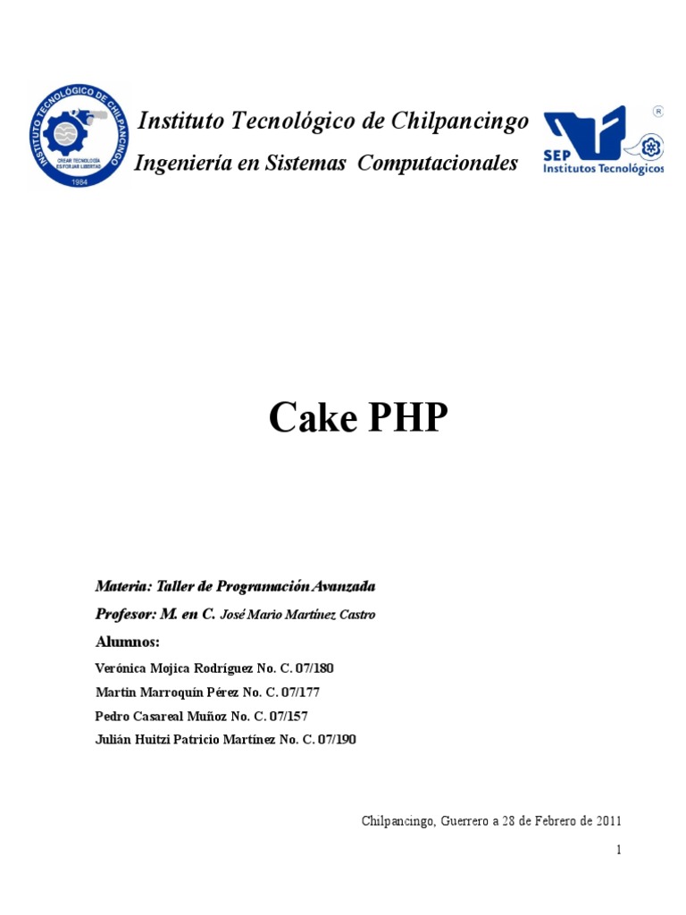 Manual Tecnico Cake PHP | PDF | Modelo – Vista – Controlador | SQL