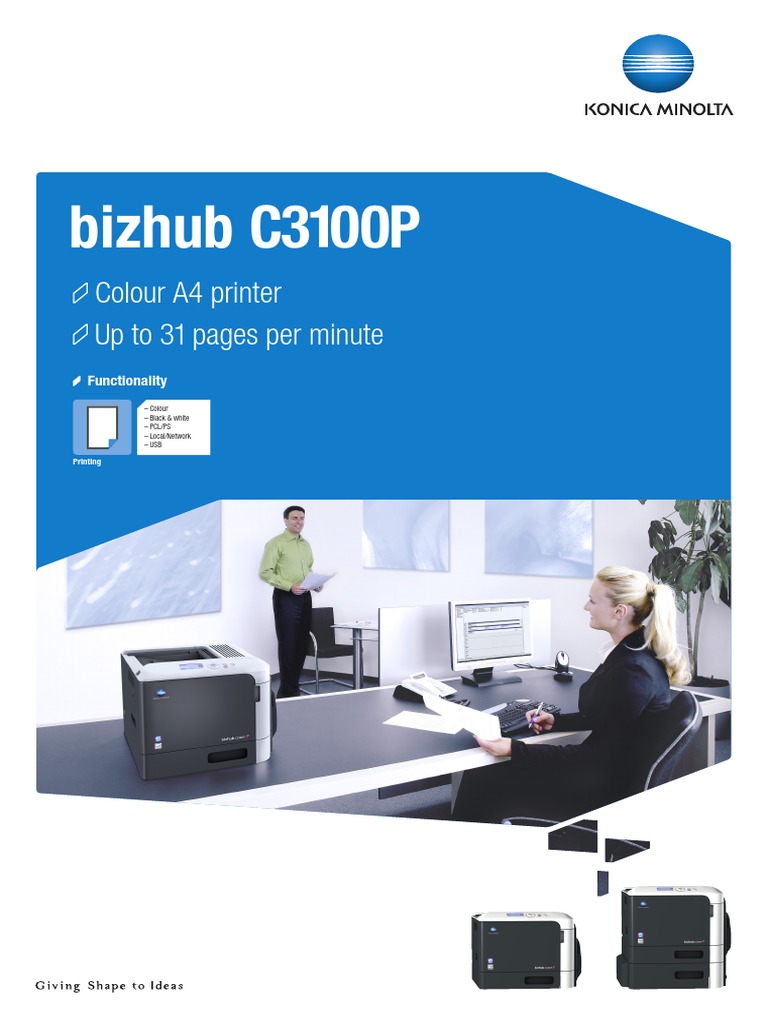Bizhub C3100P Machine Brochure | PDF | Printer (Computing) | Computer Network