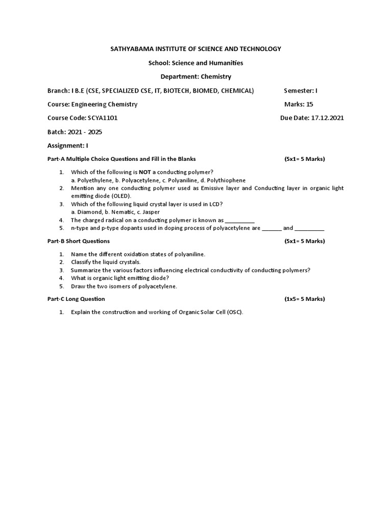 Assignment 1 Questions | PDF