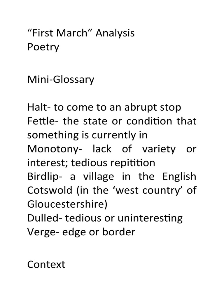 First March - Ivor Gurney | PDF | Poetry