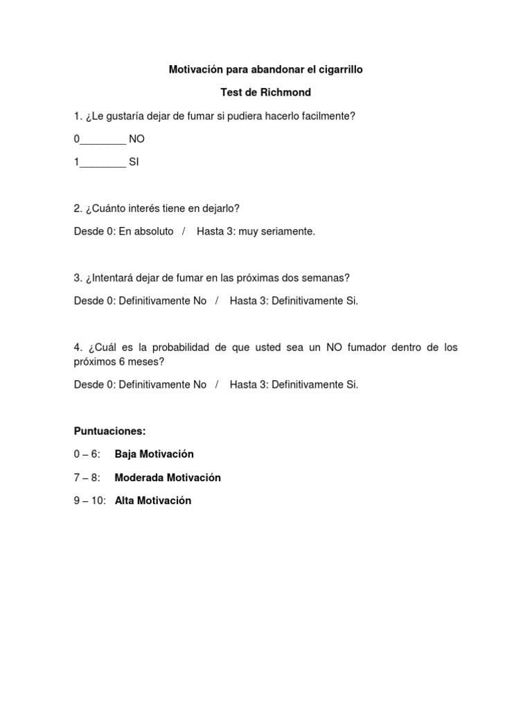 Test de Richmond | PDF