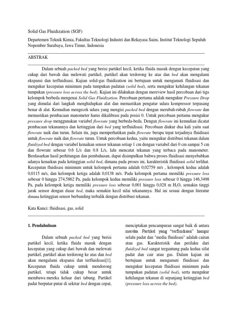 Solid Gas Fluidization Pdf