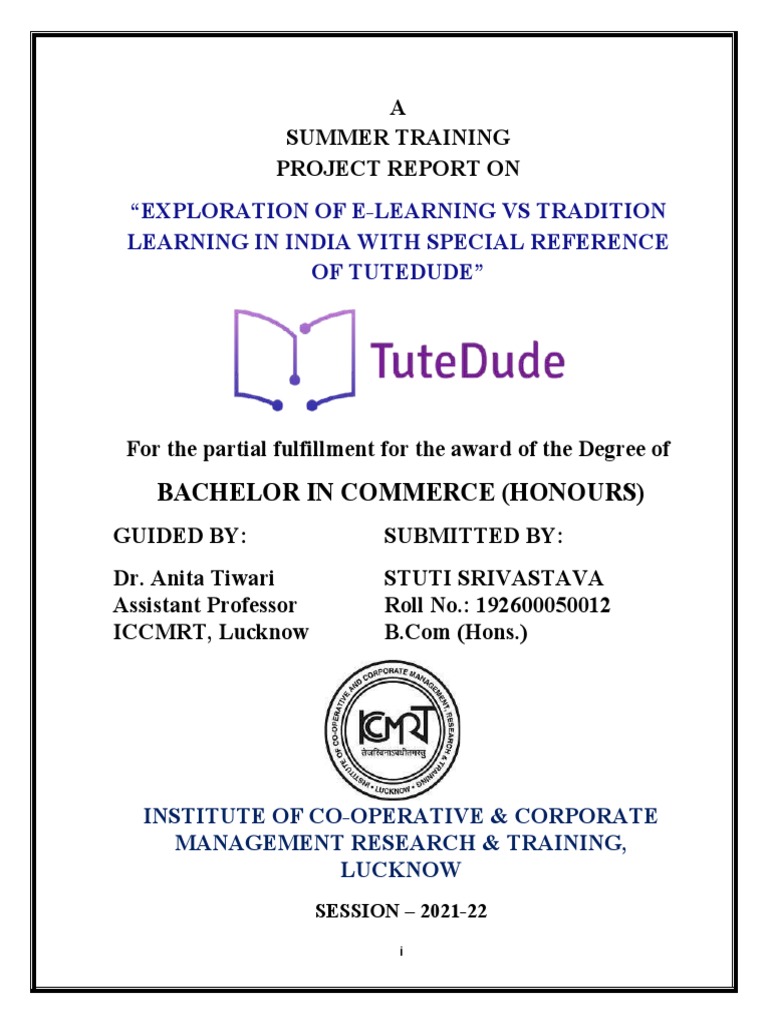 Comparative Study Between Online and Offilne Learning With Reference of Tutedude E-Learning ...