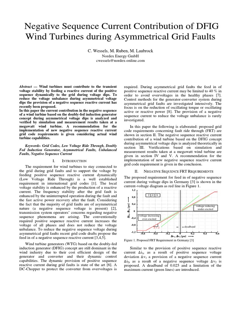 Negative Sequence Current in Wind Turbines Type 3 1637954804 | PDF ...