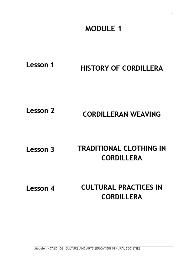 CAED 103 MODULE 1 For Printing | PDF | Weaving