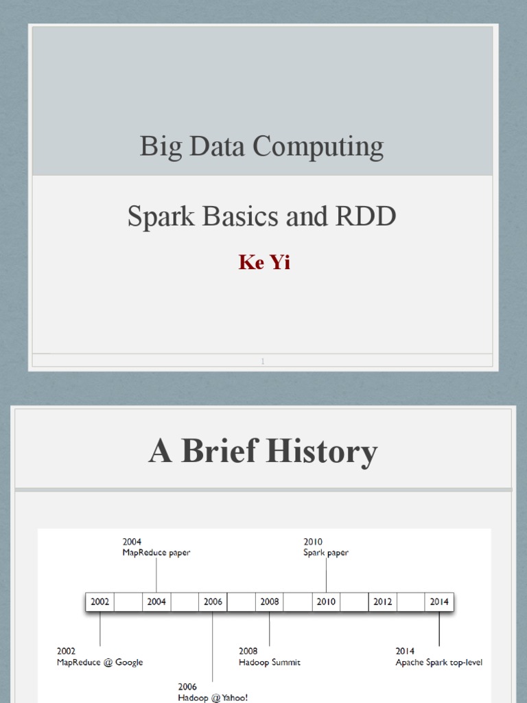 Big Data Computing Spark Basics And Rdd Ke Yi Pdf Apache Spark