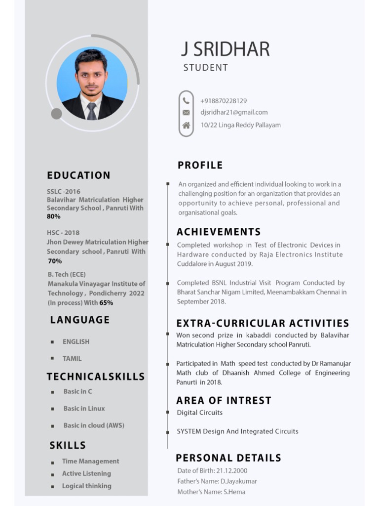 Sridhar Resume | PDF