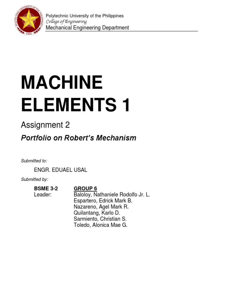 Machine Elements 1: Assignment 2 | PDF | Machines | Mechanics