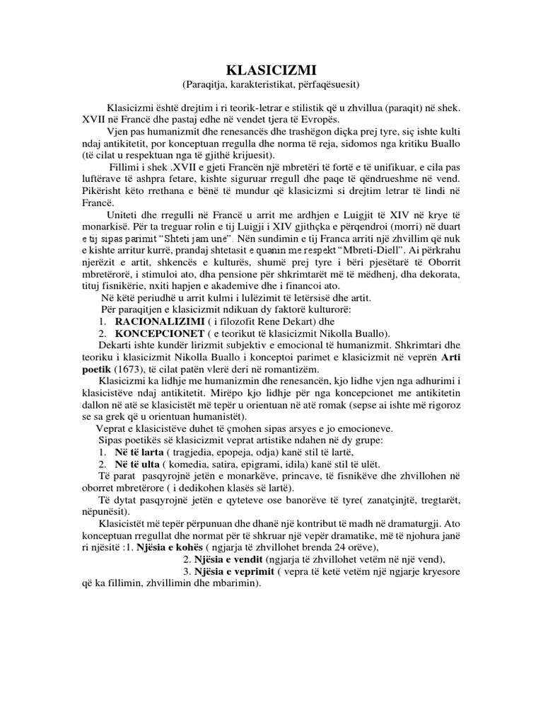 KLASICIZMI | PDF