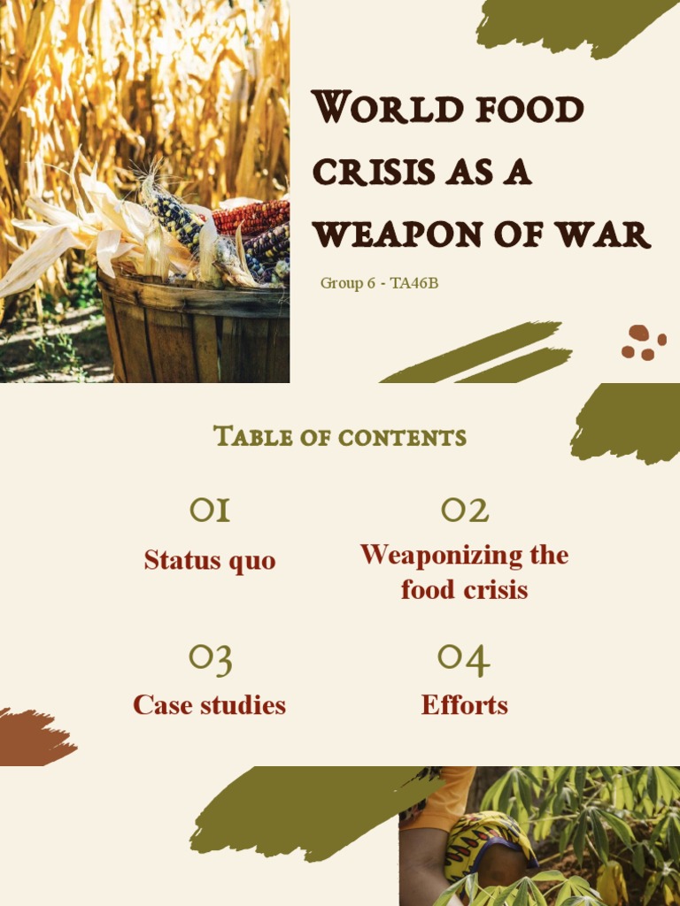 World Food Crisis As A Weapon of War: Group 6 - TA46B | PDF