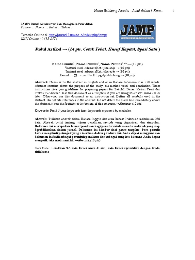 Template Jurnal Pendidikan A4 | PDF