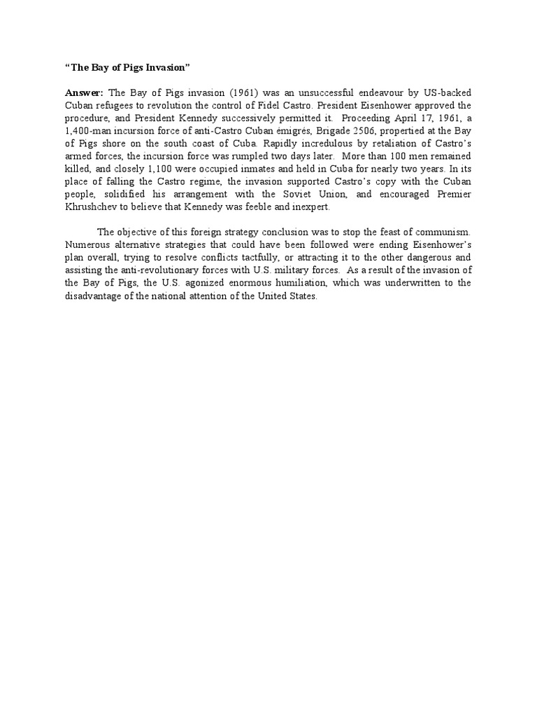 The Bay of Pigs Invasion | PDF | History