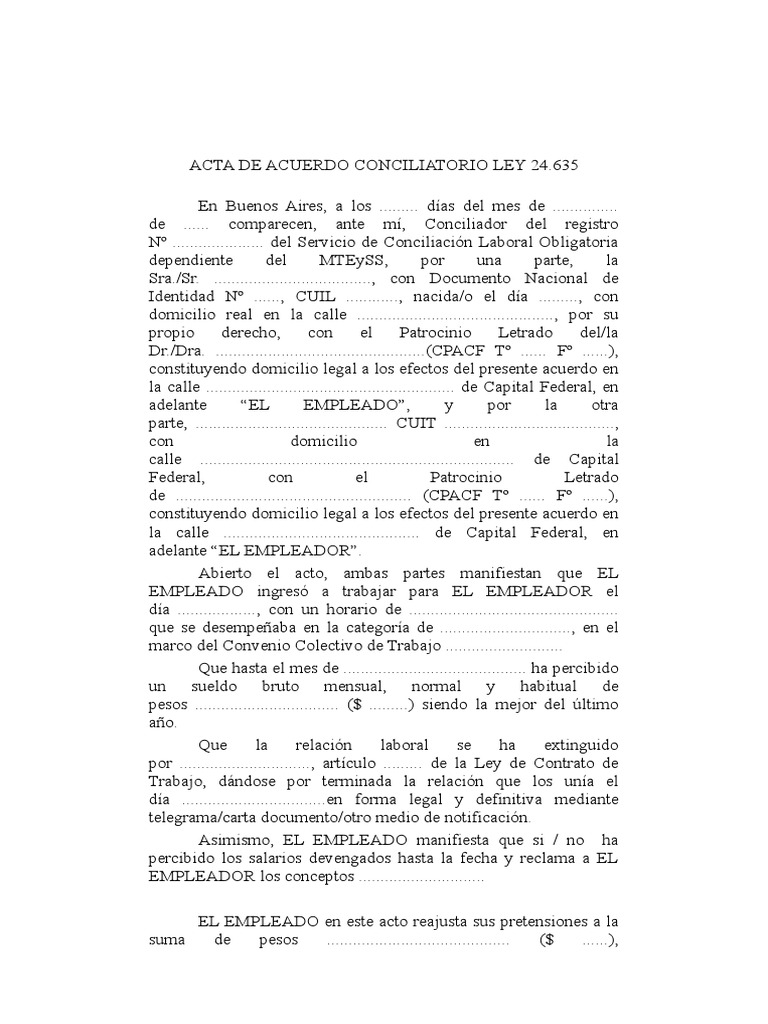 1-3-5-Modelo de Acuerdo en El Seclo-Relacion Laboral Reconocida ...