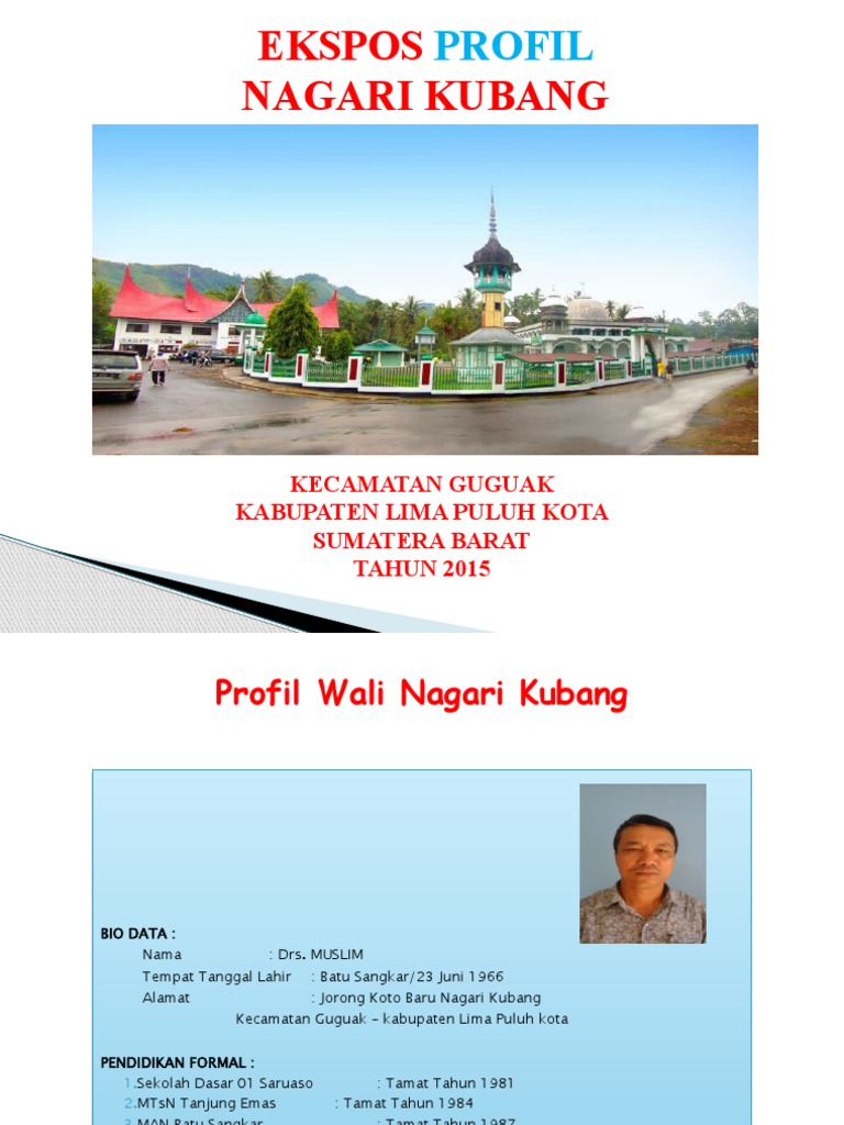 Ekspose Profil Nagari Kubang | PDF