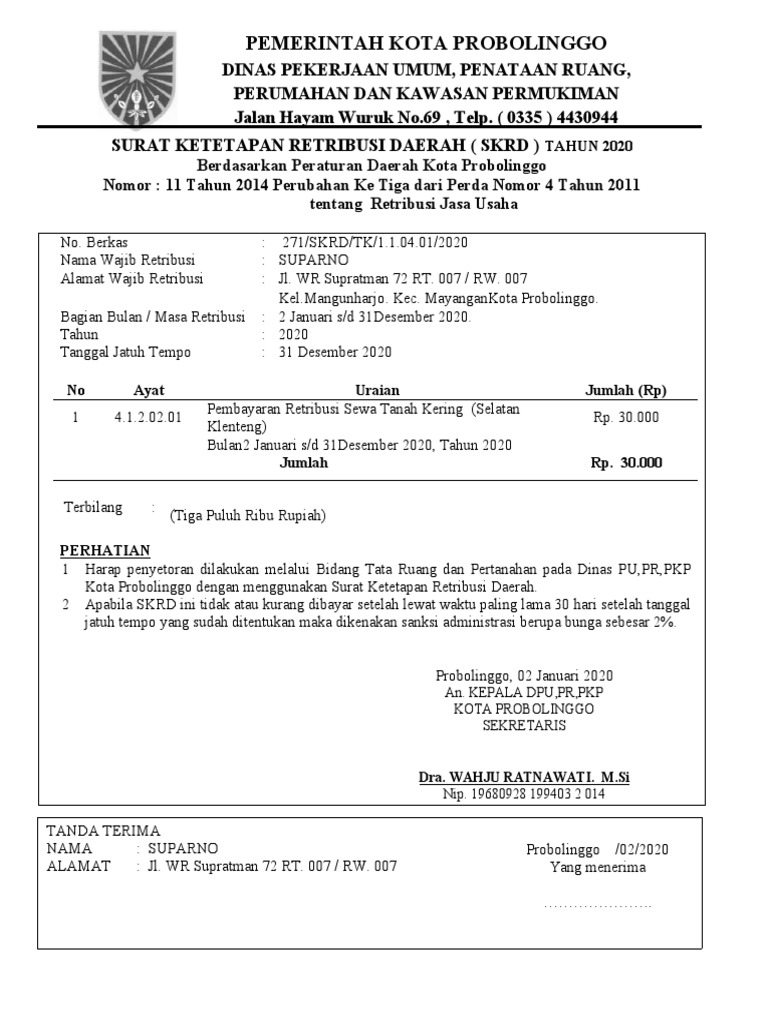 SKRD Tanah Kering 2020 | PDF