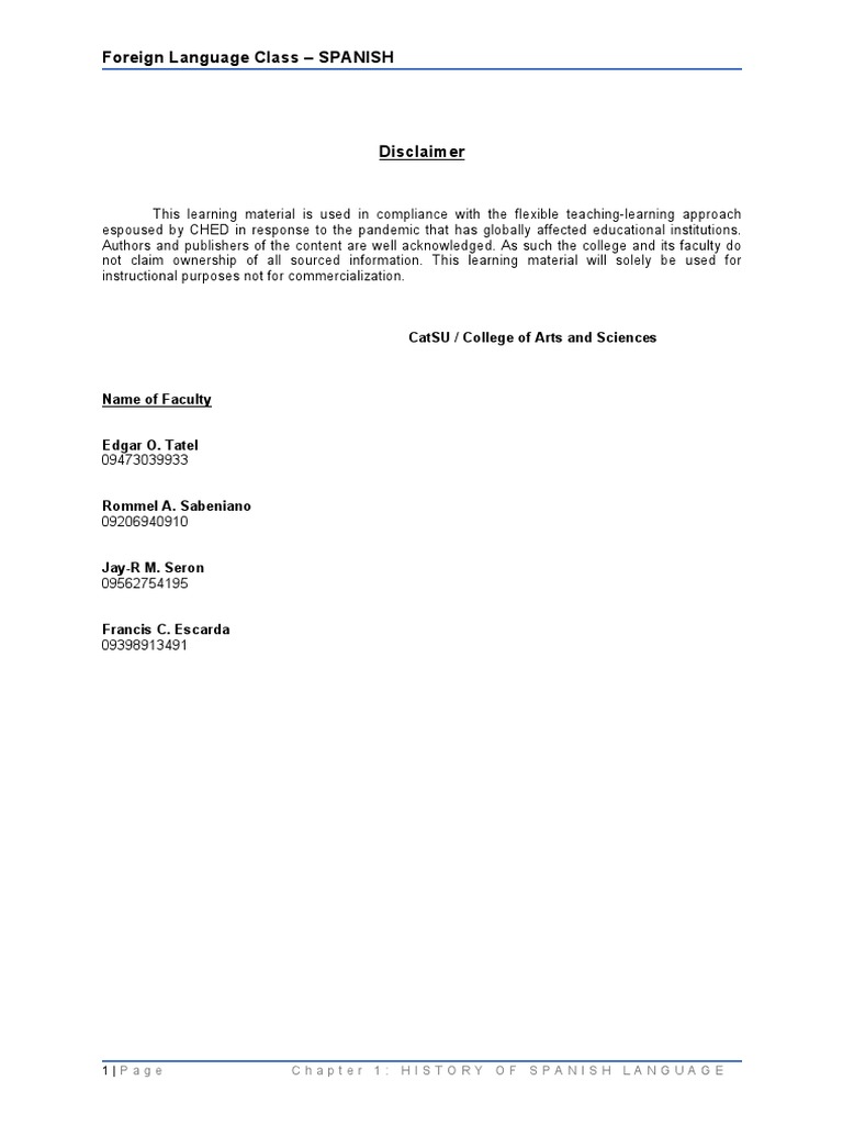 Introduction To Spanish Language | PDF | Spanish Language | Spanish Empire