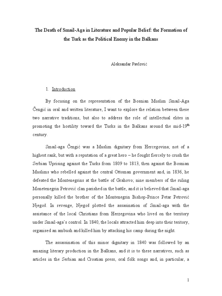 The Death of Smail Aga in Literature and | PDF | Classics