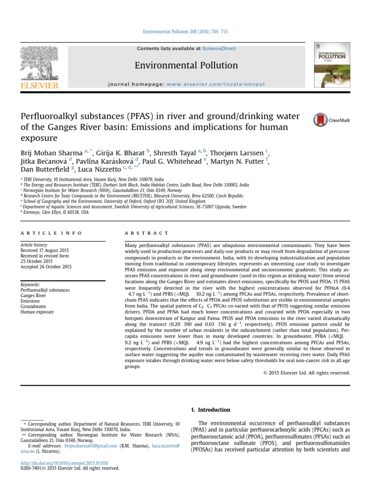 Sharma Et Al., 2015 | PDF | Water Pollution | Water