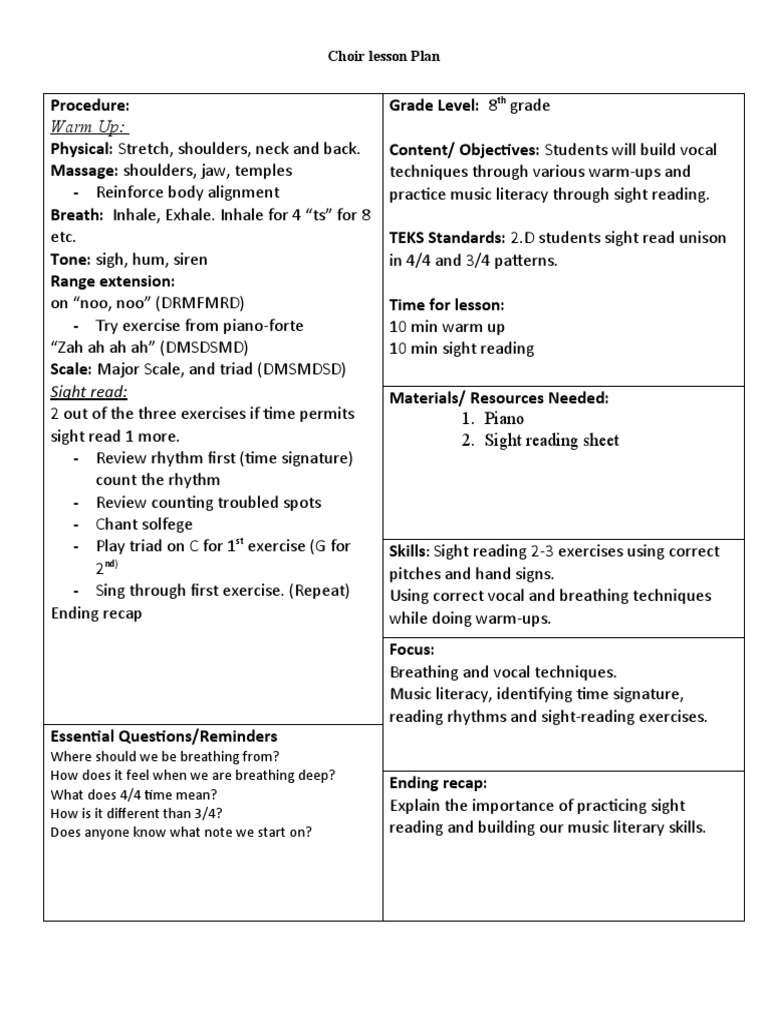 Mued Lesson Plan Secondary | PDF | Language Arts & Discipline