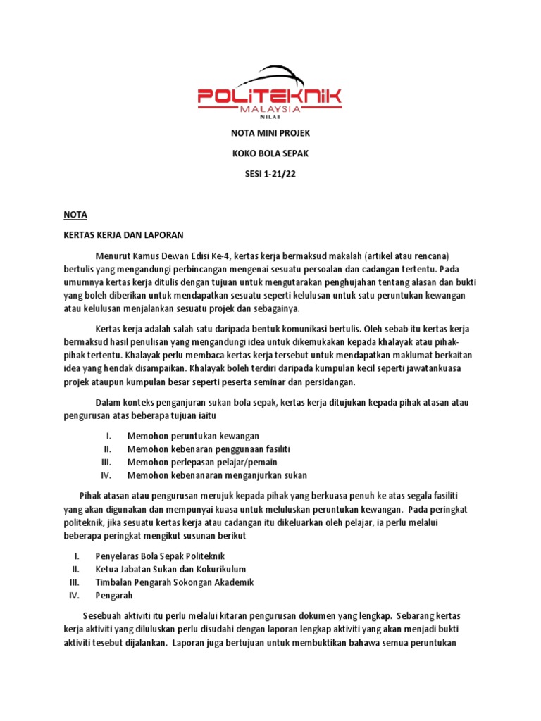 Nota Soalan Mini Projek | PDF