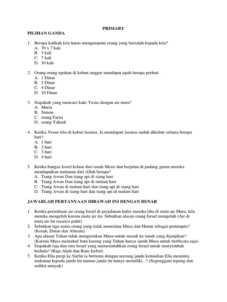 Kuis Alkitab | PDF