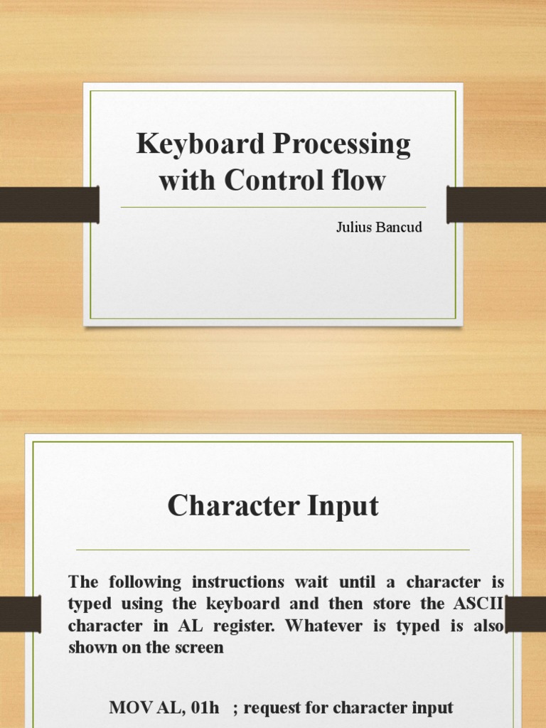 Keyboard Processing With Control Flow: Julius Bancud | PDF | Assembly ...