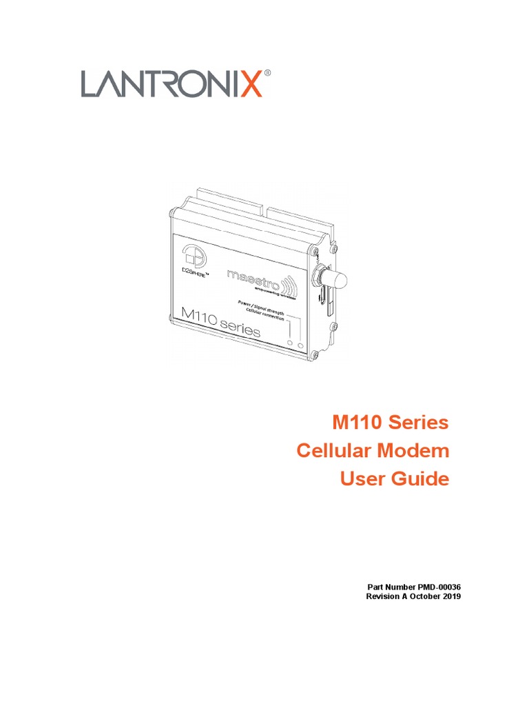 M110 Series Cellular Modem User Guide: Part Number PMD-00036 Revision A ...