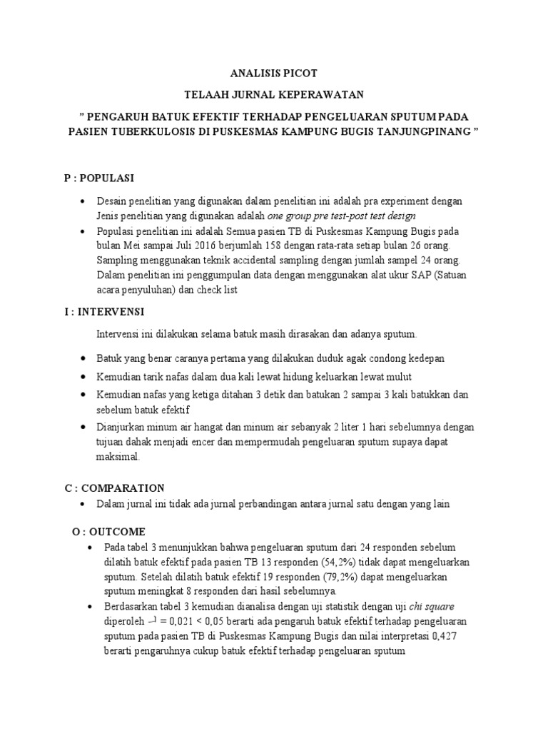 Analisis PICOT Jurnal EBP | PDF