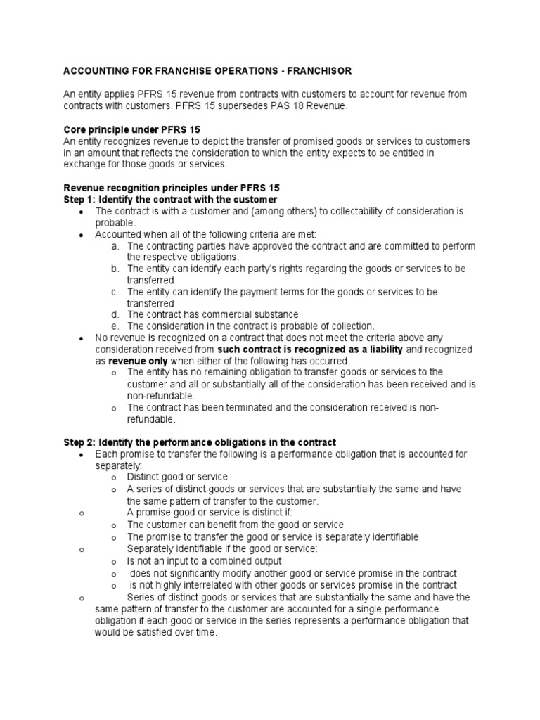 Accounting For Franchise Operations - Franchisor | PDF | Franchising | License