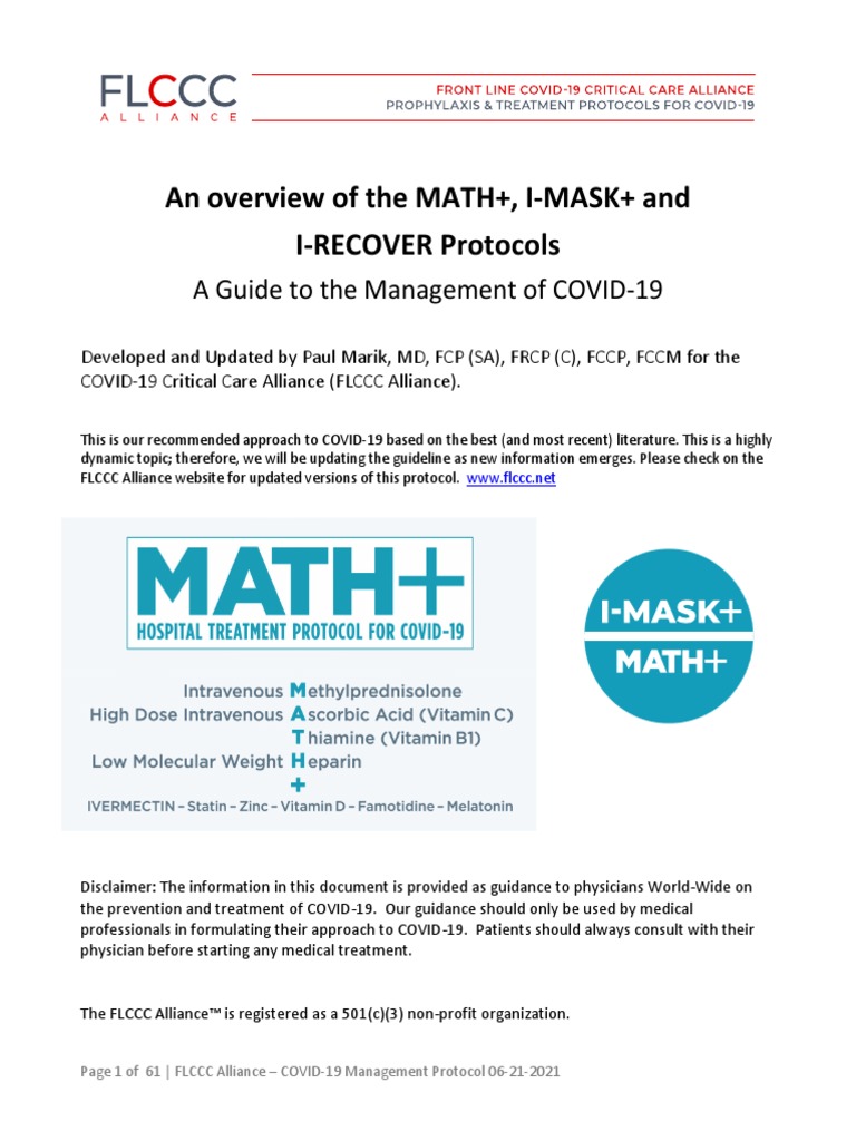 FLCCC Protocols - A Guide To The Management of COVID 19 | PDF | Vitamin ...