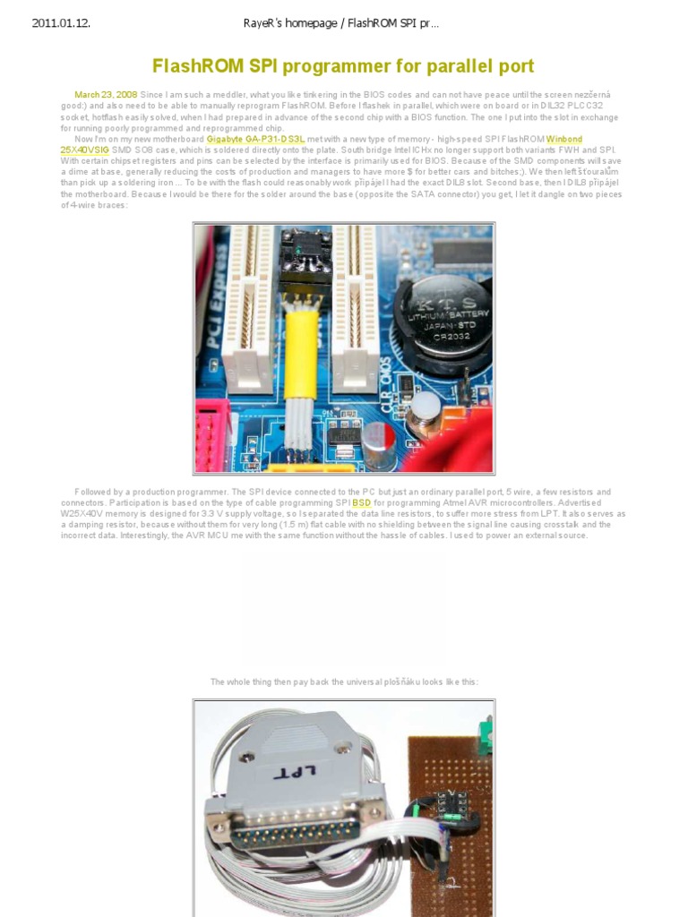 FlashROM SPI Bios Motherboard Programar Por Puerto Paralelo | Flash Memory | Computer Engineering