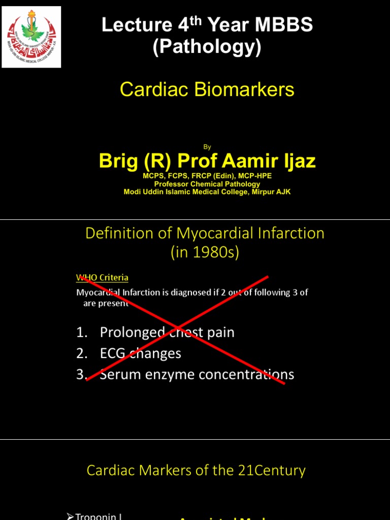 Year MBBS (Pathology) : Cardiac Biomarkers | PDF | Myocardial ...