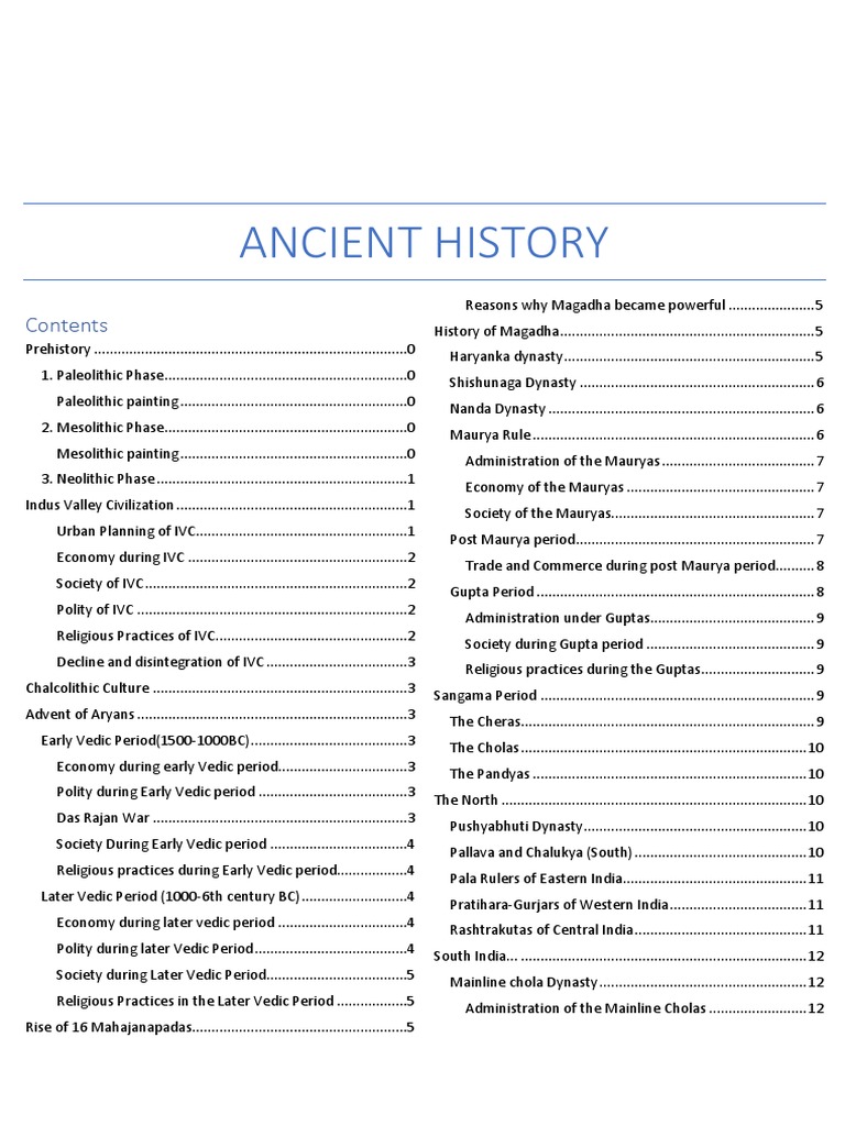 Ancient History Print | PDF | Paleolithic