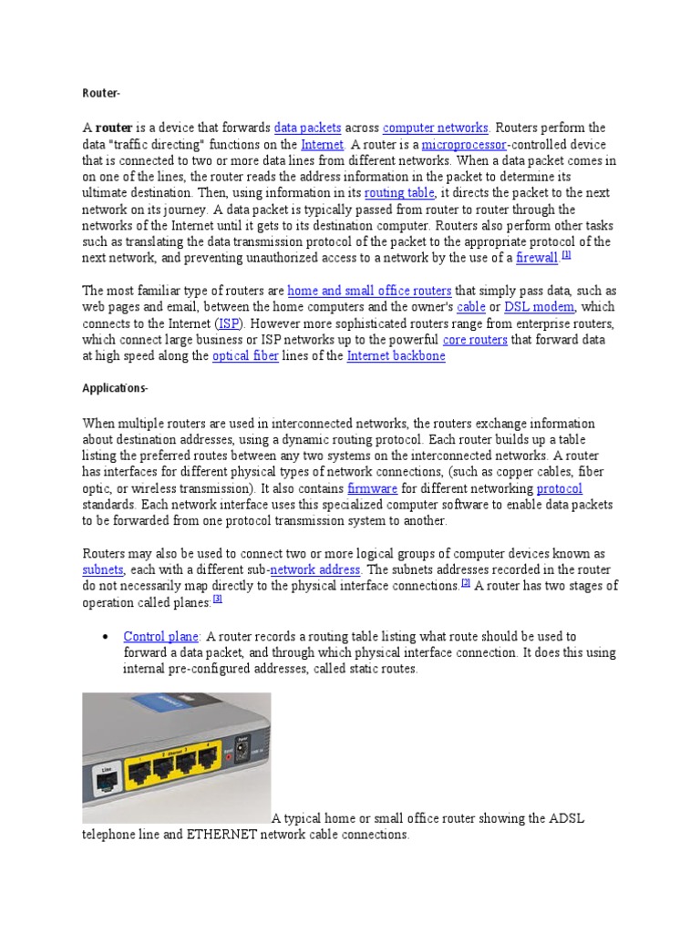 Data Packets Computer Networks Internet Microprocessor: Router | PDF | Router (Computing ...
